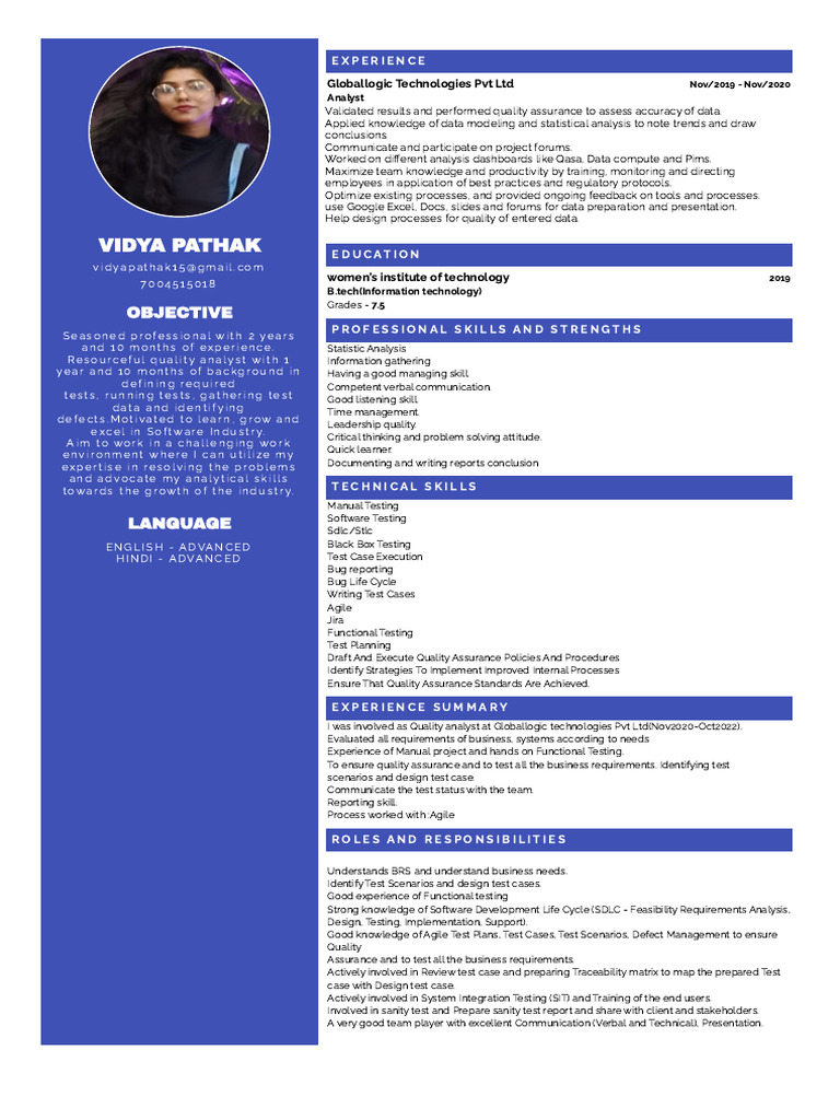 Vidya PDF resume | PDF