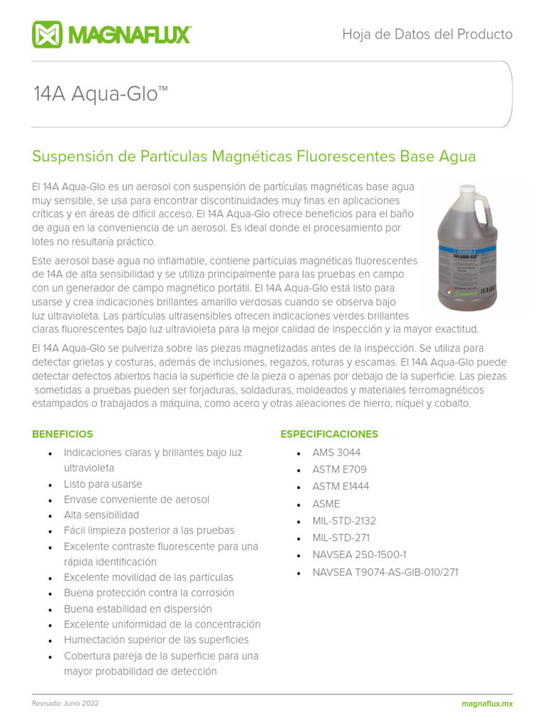 14A Aqua Glo - Product Data Sheet - Espanol | PDF | Suspensión (Química ...