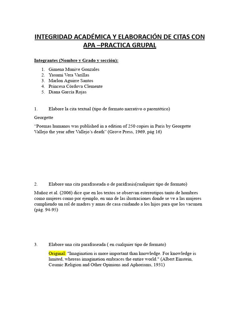 Practica Grupal - Citas - Desarrollo de La Practica | PDF