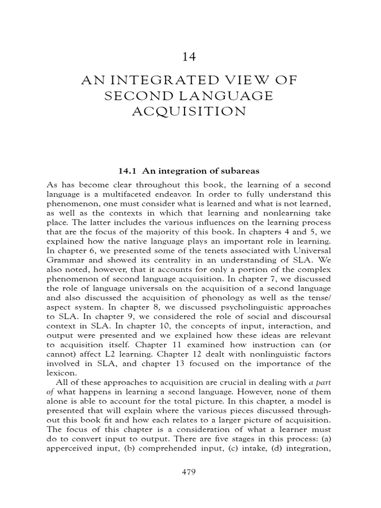 Gass - Second-Language-Acquisition - CH 14 Core Pages | PDF