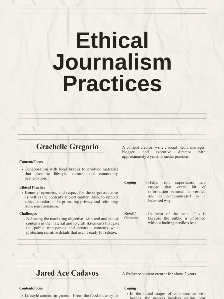 Journalist Portfolio by Slidesgo | PDF