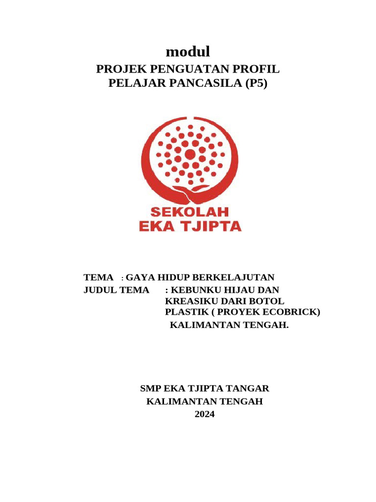 Modul P5 Tema Gaya Hidup Berkelanjutan Fix | PDF