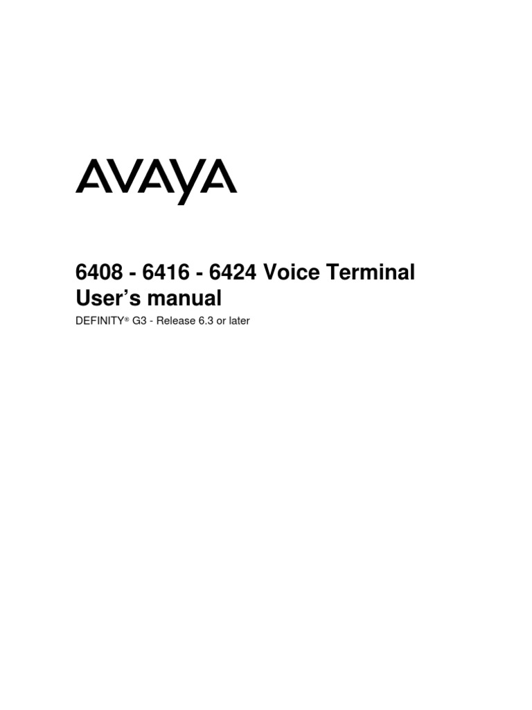 Avaya 6408 User Manual | PDF | Telephone | Telephone Number