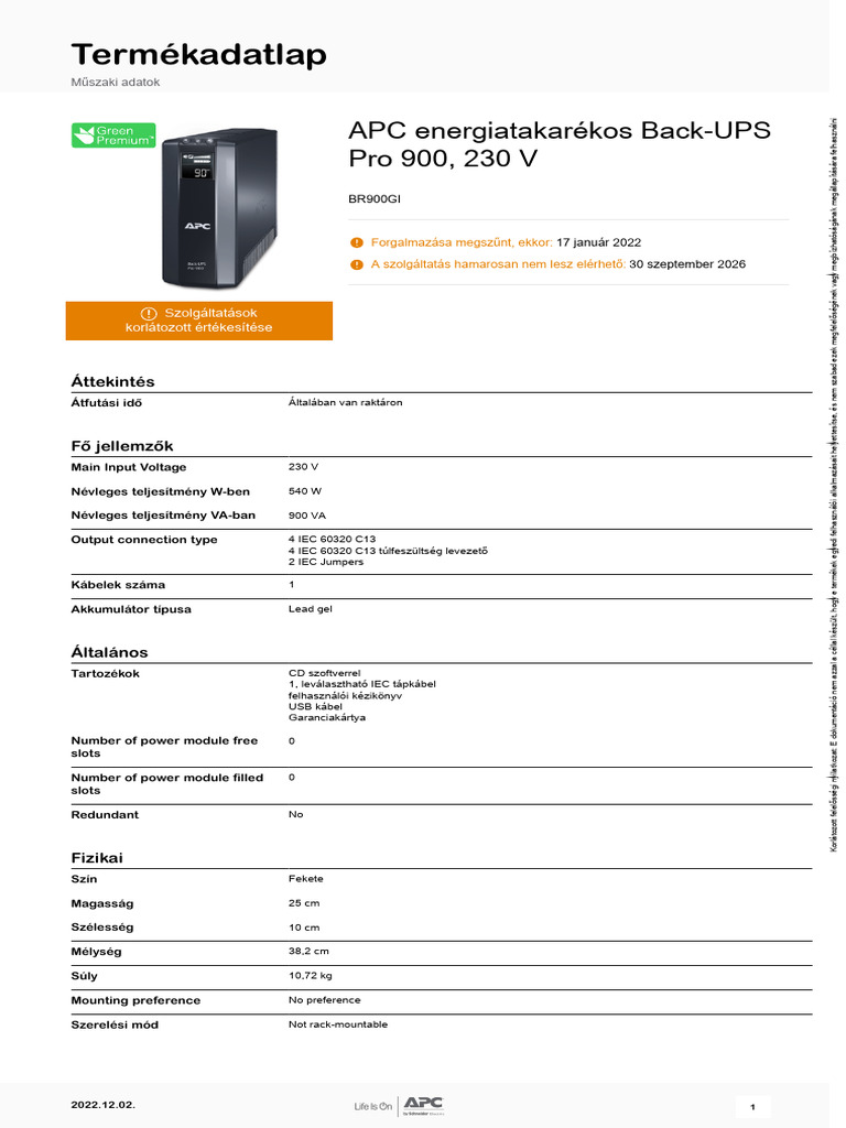 Back-UPS Pro - BR900GI | PDF