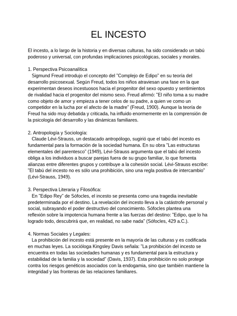 El Incesto | PDF