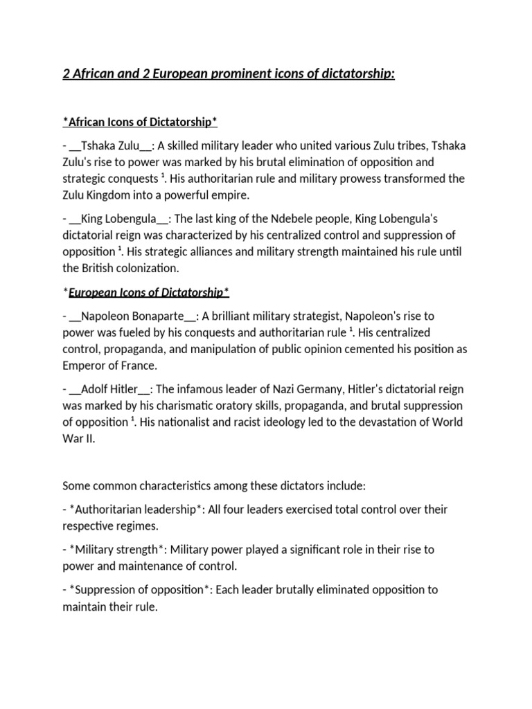 Dictatorship Cala Remake | PDF