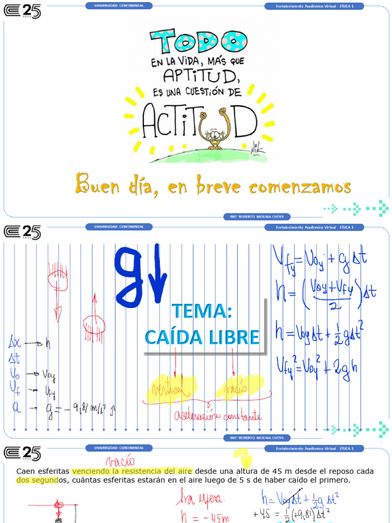 Sesión 05 Sem06 Caída Libre Resuelto | PDF