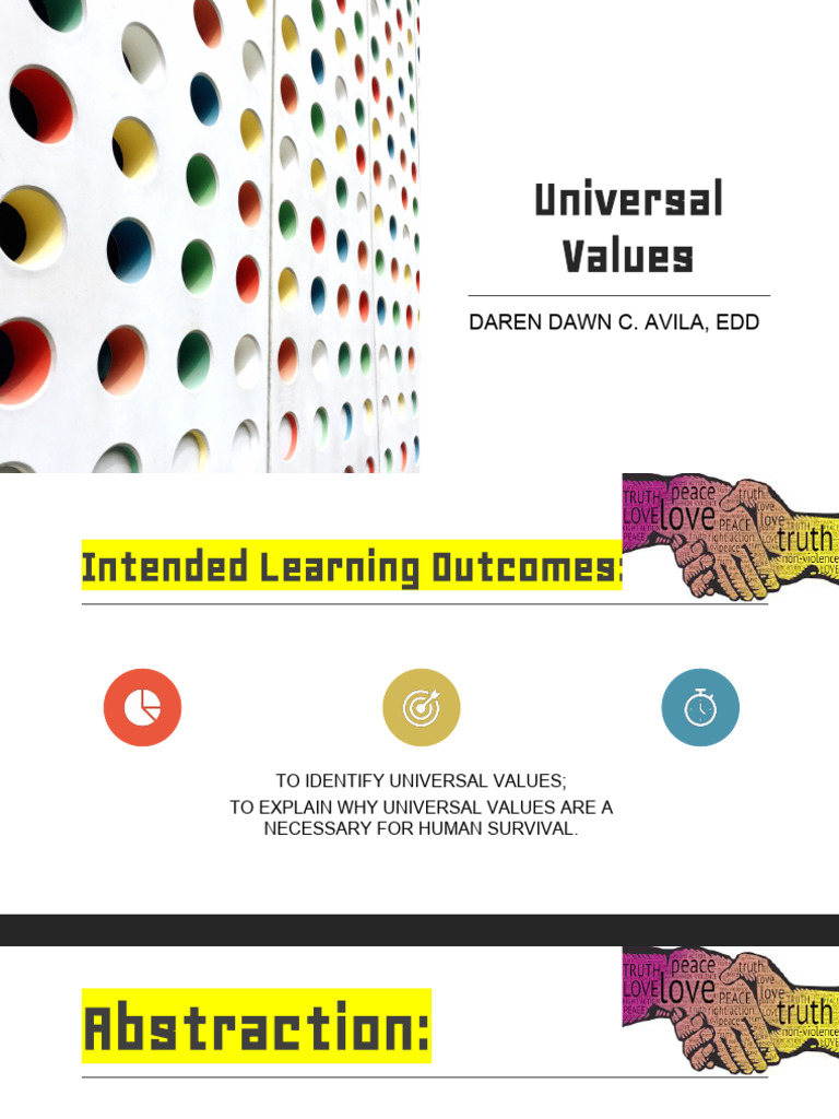 Lesson 9 - Universal Values | PDF