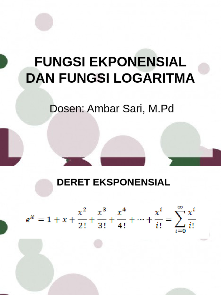 Fungsi Ekponensial Dan Fungsi Logaritma | PDF