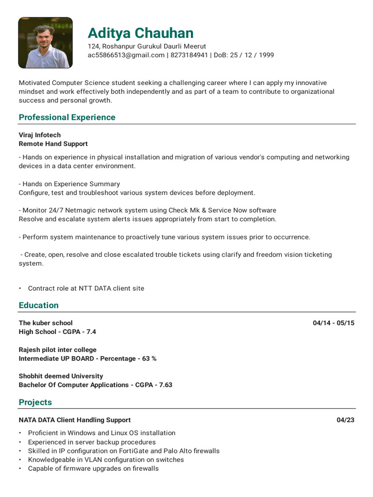 Aditya Chauhan - Resume | PDF