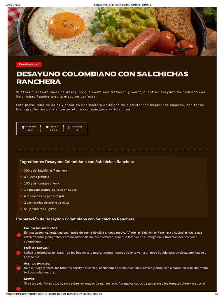 Desayuno Colombiano | PDF