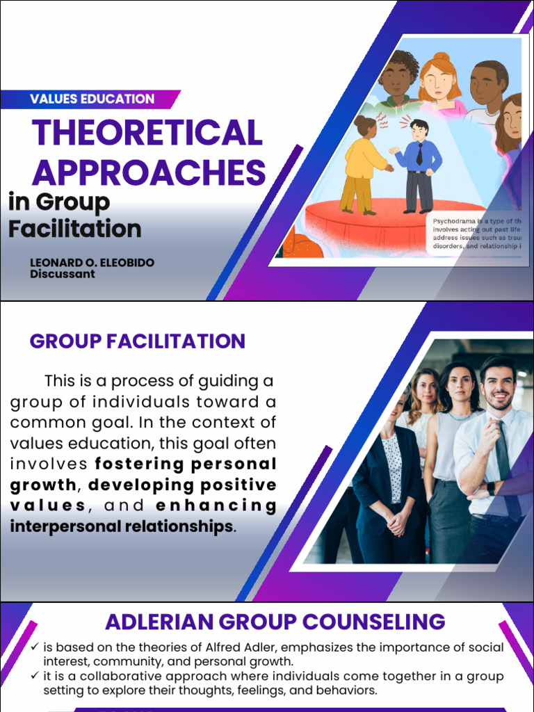 Theoretical Approaches in Group Facilitation in Values Education (ADLERIAN, PSYCHO AND PC | PDF