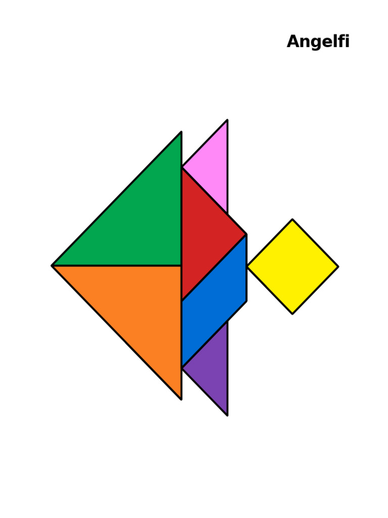 Tangram Puzzle Mat Solutions Color | PDF