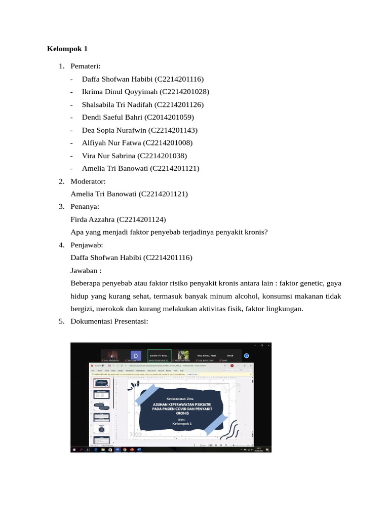 Dokumentasi Presentasi Kel 1 | PDF