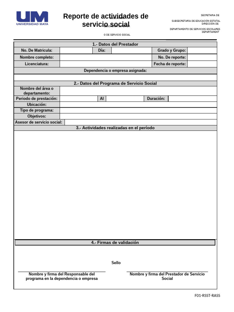 Reporte de Servicio Social | PDF