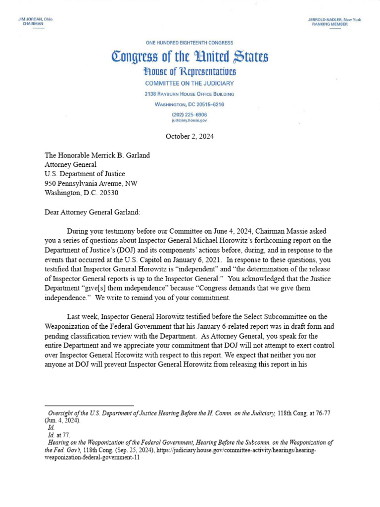 DOJ Accountability for IG Report Release | PDF | United States ...
