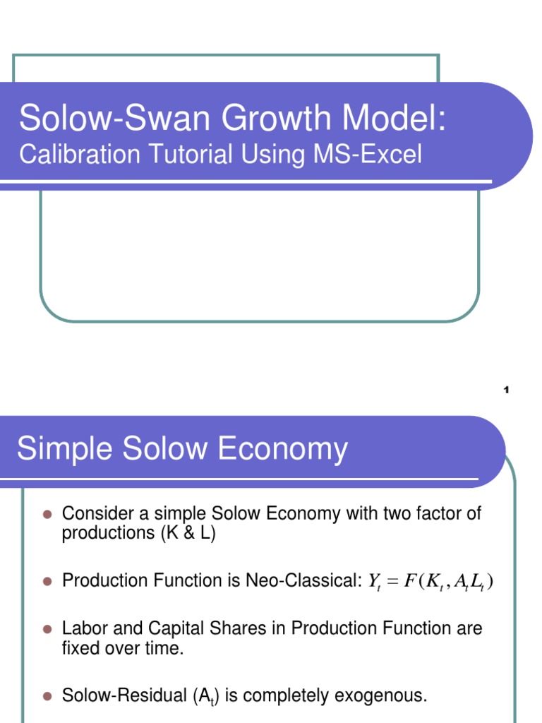 Solow-Swan Growth Model:: Calibration Tutorial Using MS-Excel | PDF ...