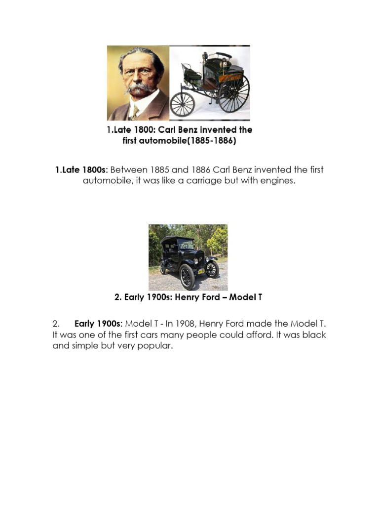 Cars Timeline | PDF