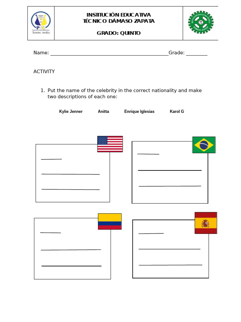 Guia Famosos y Sus Nacionalidades | PDF