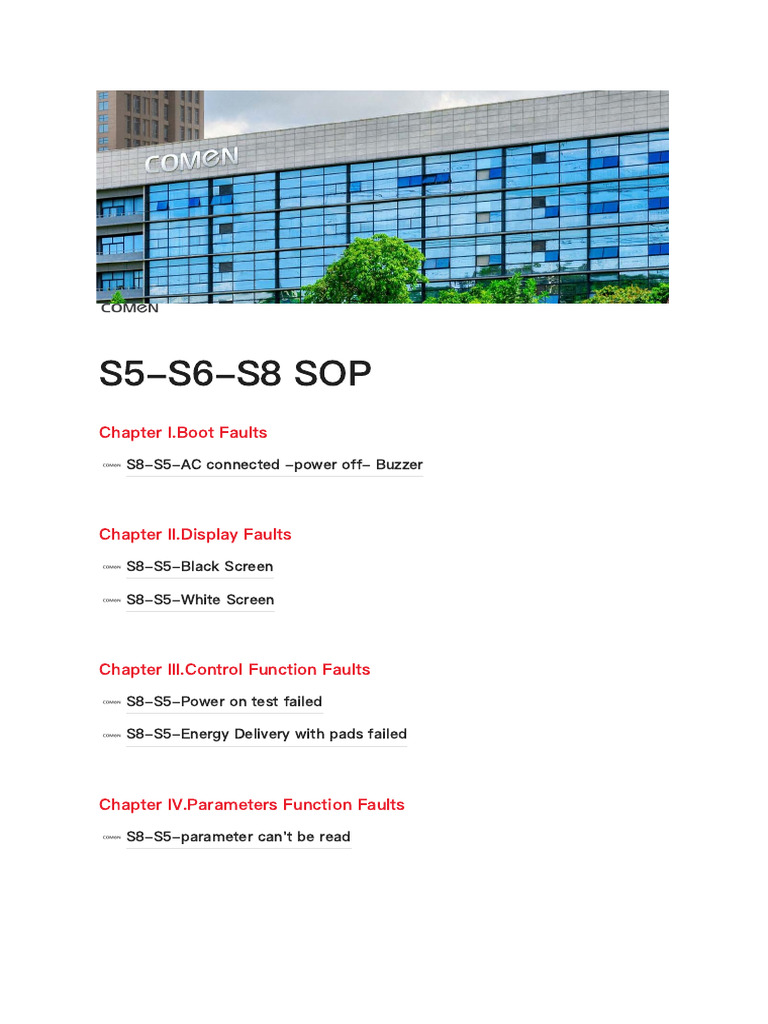 S5-S6-S8 SOP: Chapter I.Boot Faults | PDF