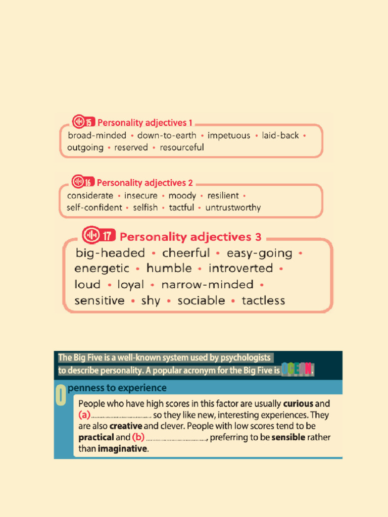 Personality Adjectives B2 | PDF