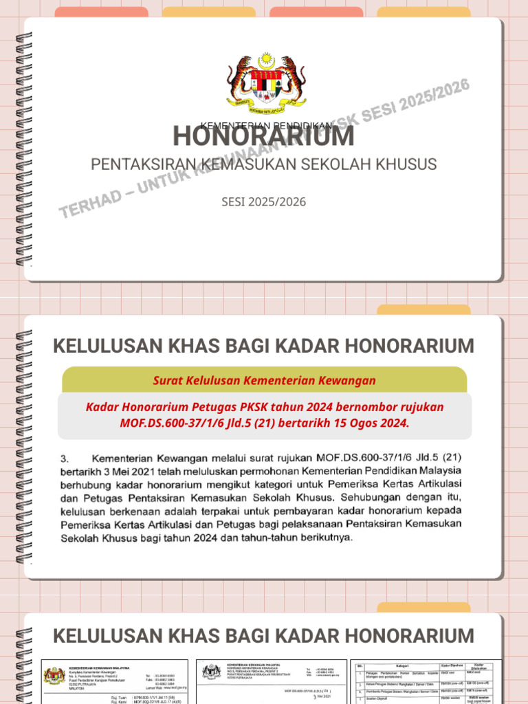 05. Taklimat Kpp - Honorarium Pksk 2025_2026 | PDF