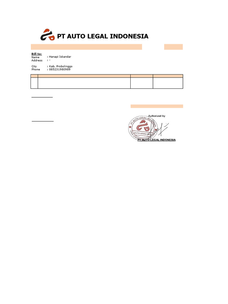 Invoice Bumdes Putra Rengganis | PDF