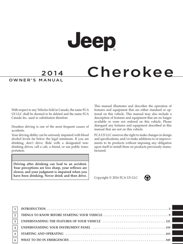 Jeep Cherokee 2014 Msnual | PDF