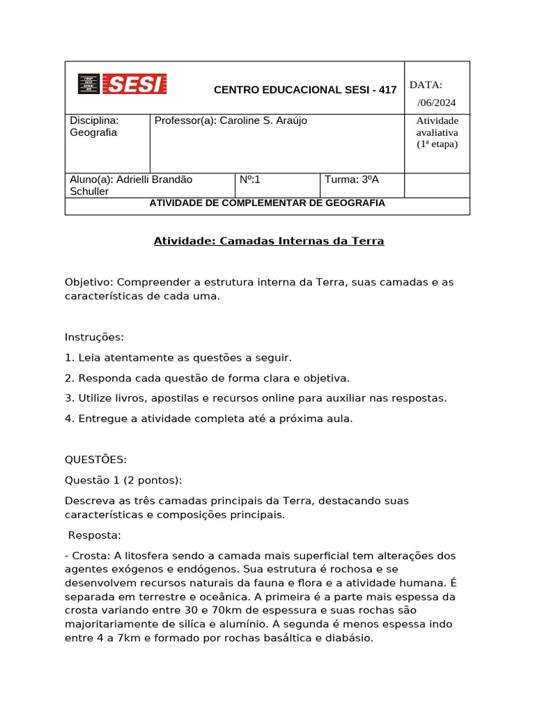 ATIVIDADE COMPLEMENTAR Adrielli | PDF