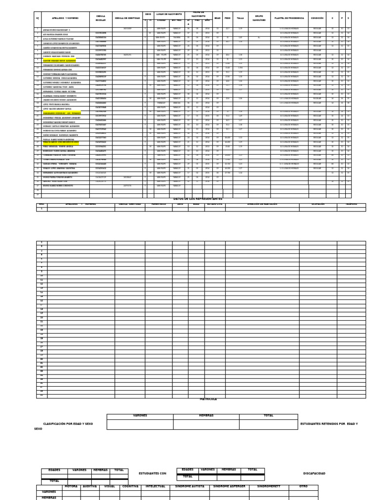 Matricula Lista | PDF