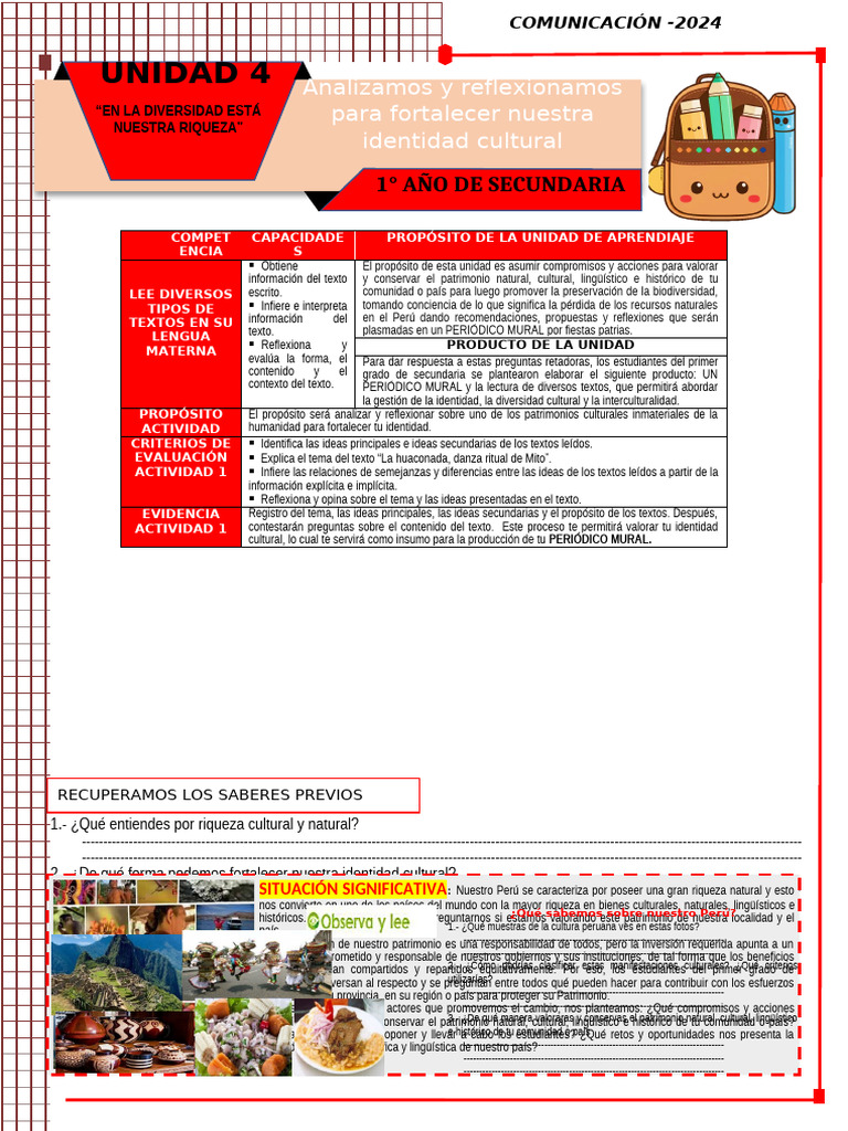 1º Sec. Comun. Ficha de Actv 01-2024 | PDF