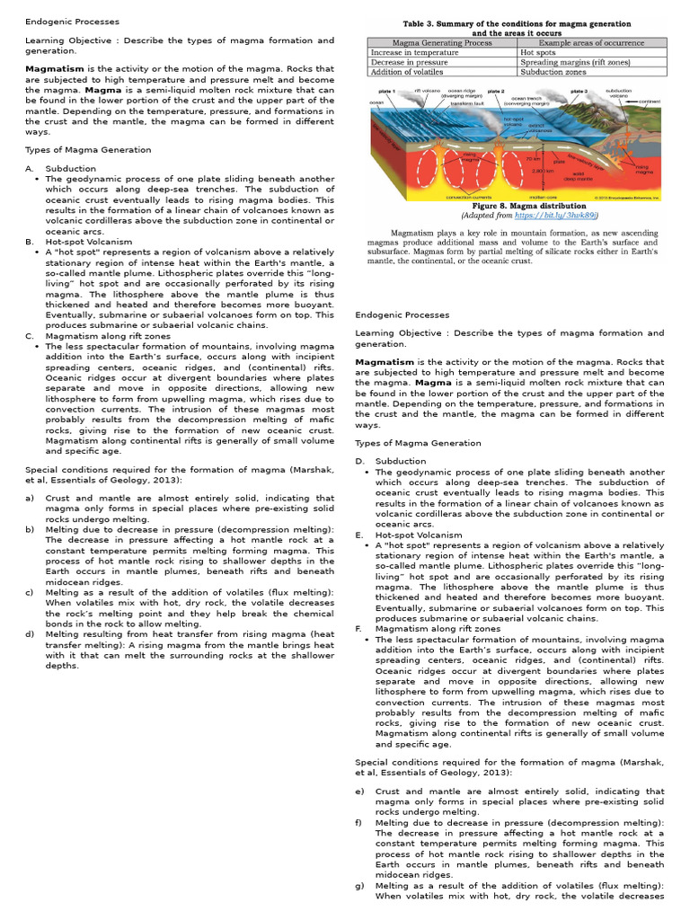 Endogenic Processes | PDF