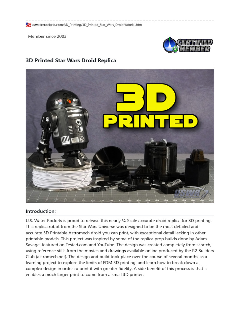 3D Printed Star Wars Droid Replica | PDF