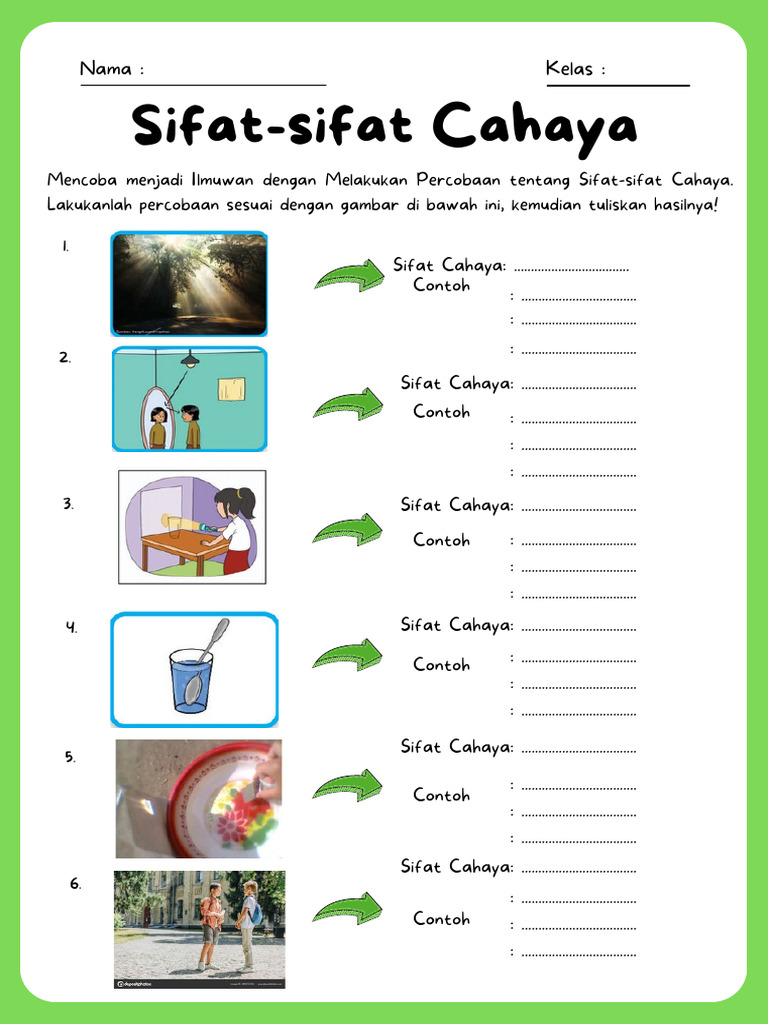 LKPD Sifat Cahaya PDF | PDF