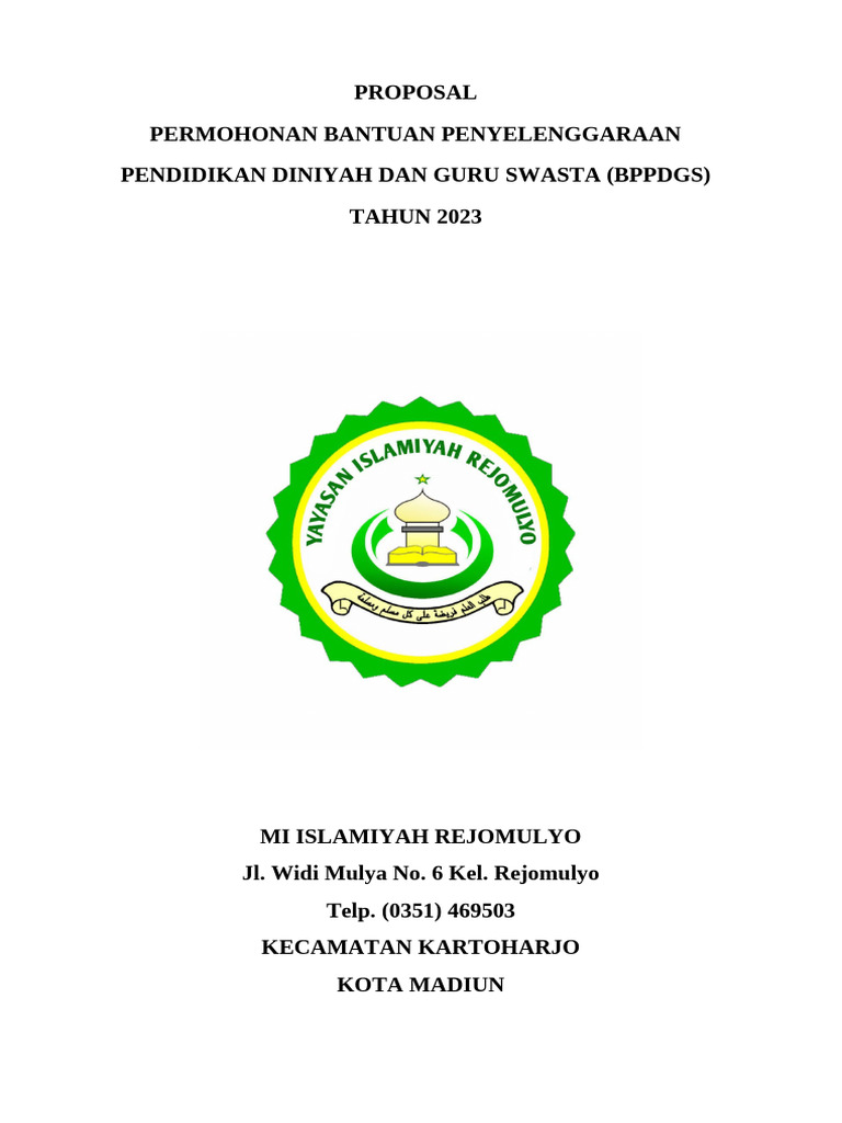 Proposal Kemenag A4 Bppdgs | PDF
