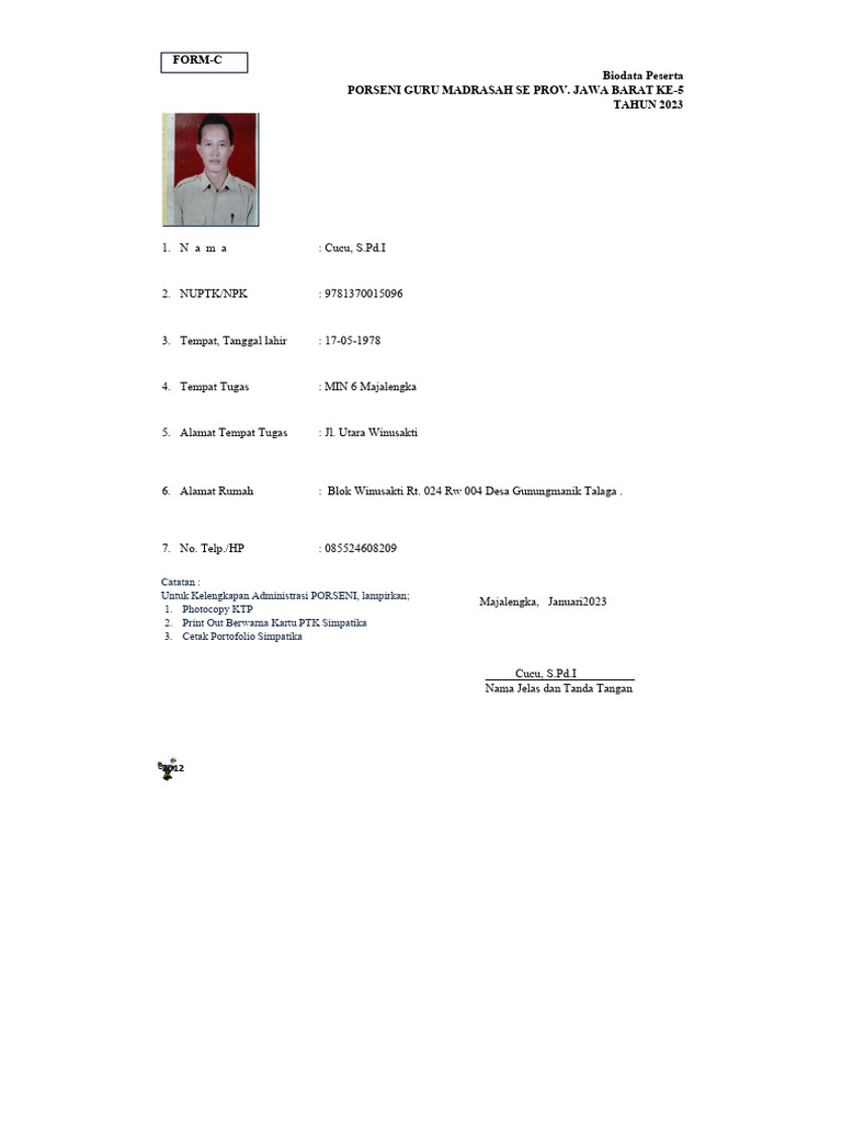 Biodata PGM | PDF
