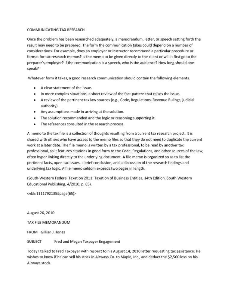 Communicating Tax Research | PDF
