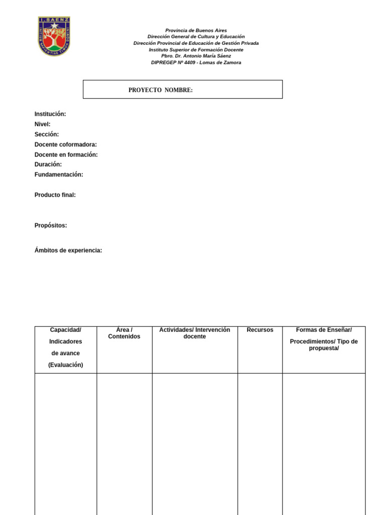 Modelo de Proyecto 2021 | PDF