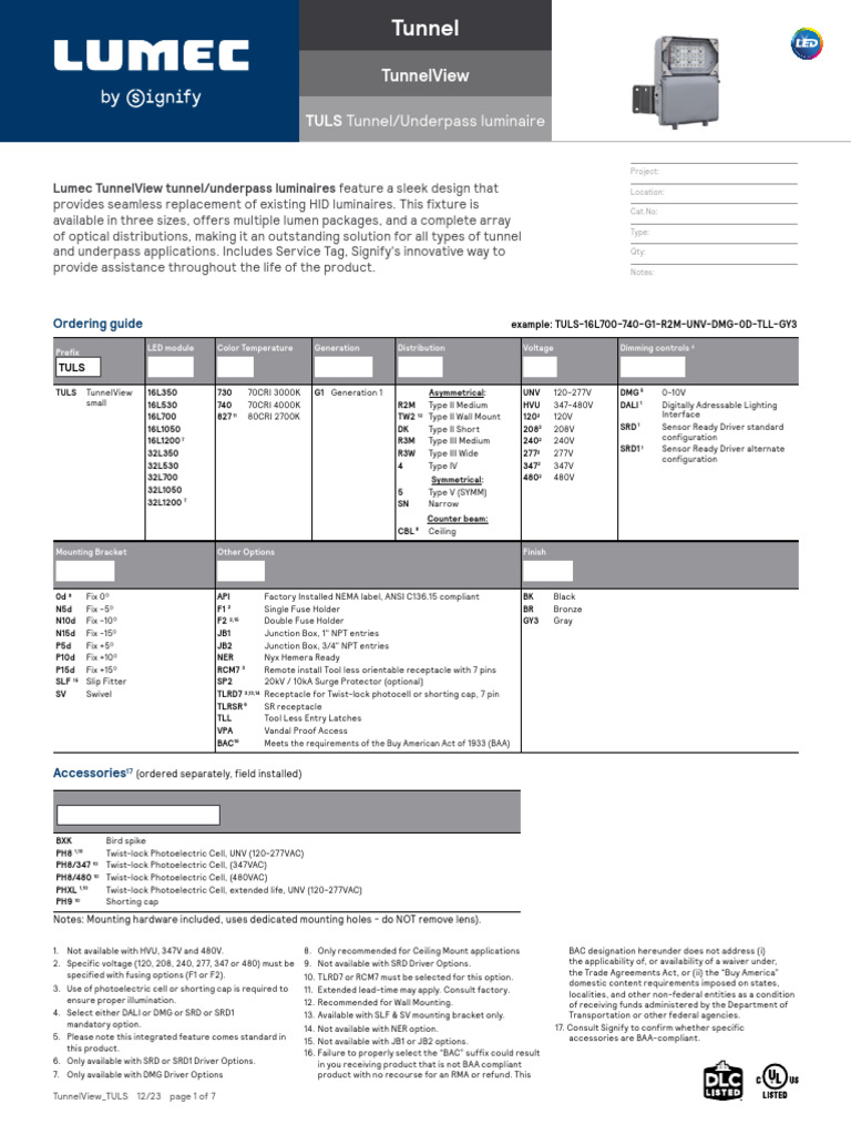 TunnelView Small Spec Sheet (1) | PDF