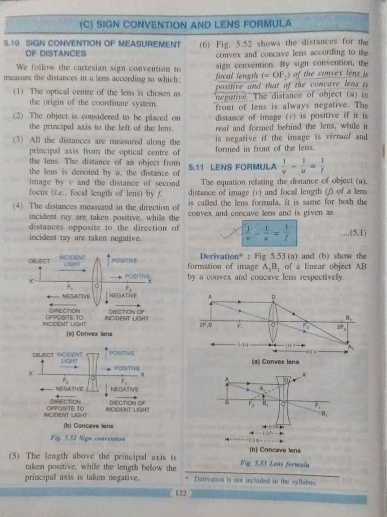 Class X Physics Sign Convention Lens Formula Date 9.7.20 | PDF