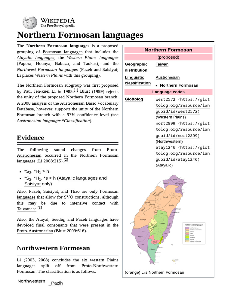 Northern_Formosan_languages | PDF
