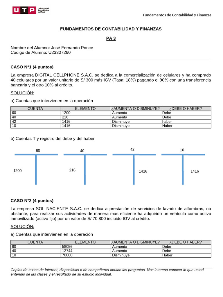 Semana 11 Tarea Partida Doble | PDF