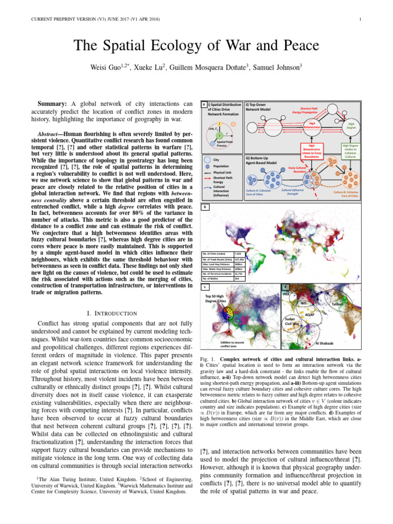 The Spatial Ecology of War and Peace | PDF