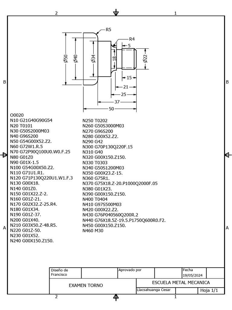 EXAMEN TORNO CNC 1 | PDF