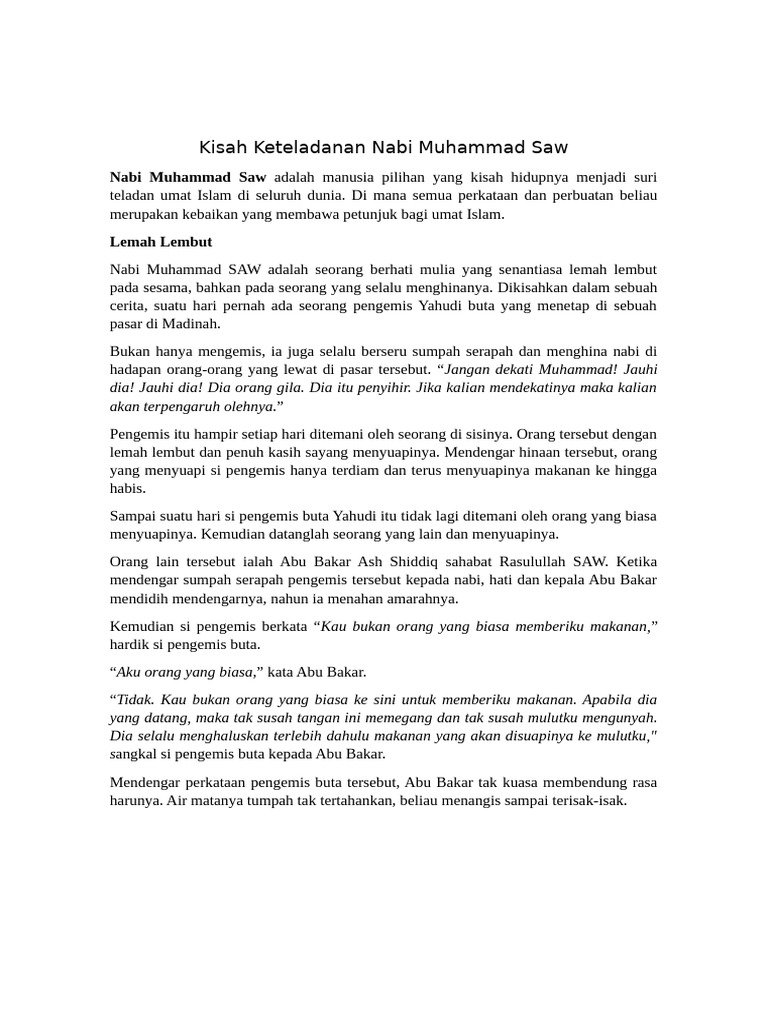 Kisah keteladanan Nabi Muhammad (1) | PDF