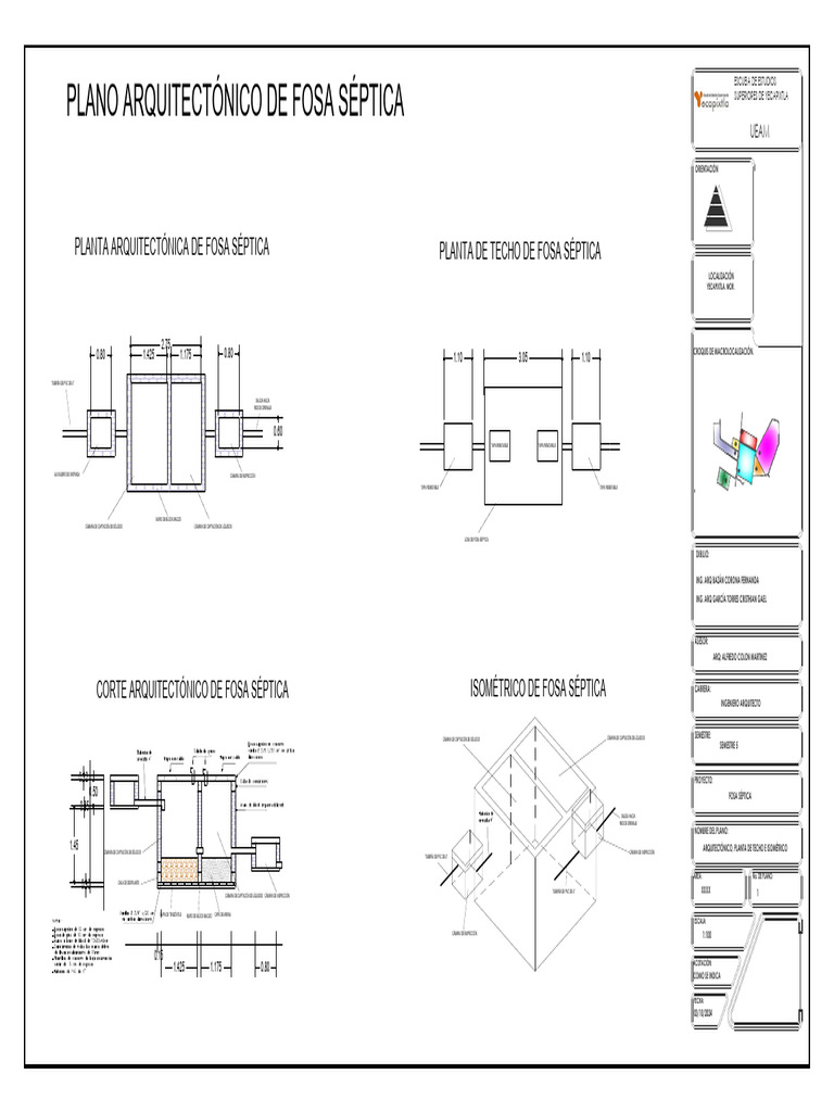 PLANO DE FOSA SEPTICA-Modelo | PDF