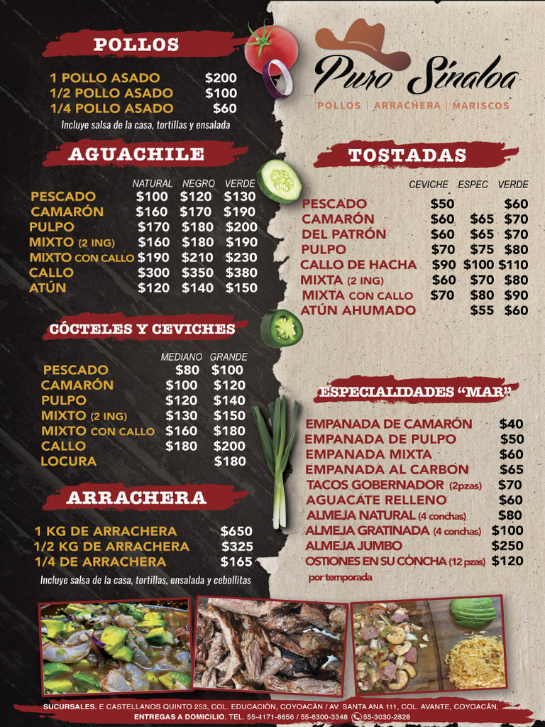 Menu Puro Sinaloa | PDF