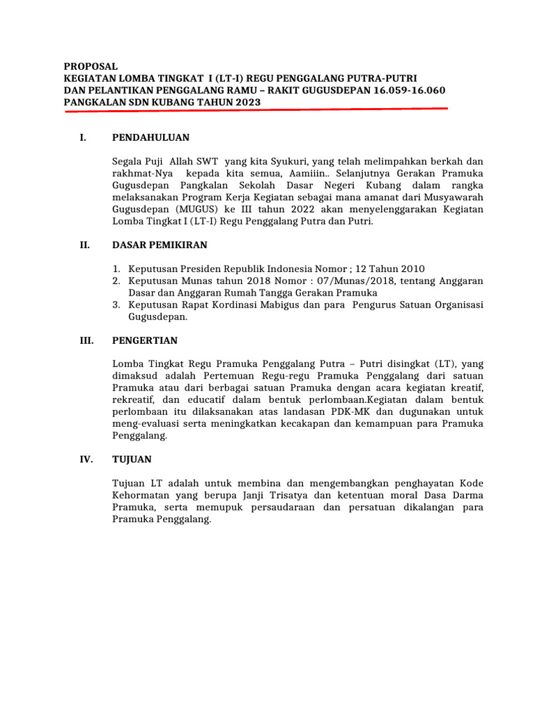 Proposal Gudep | PDF