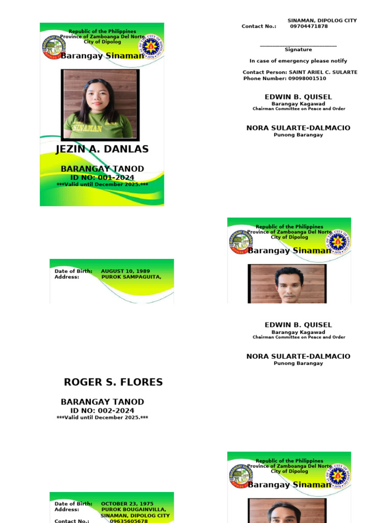 Tanod Id Final | PDF