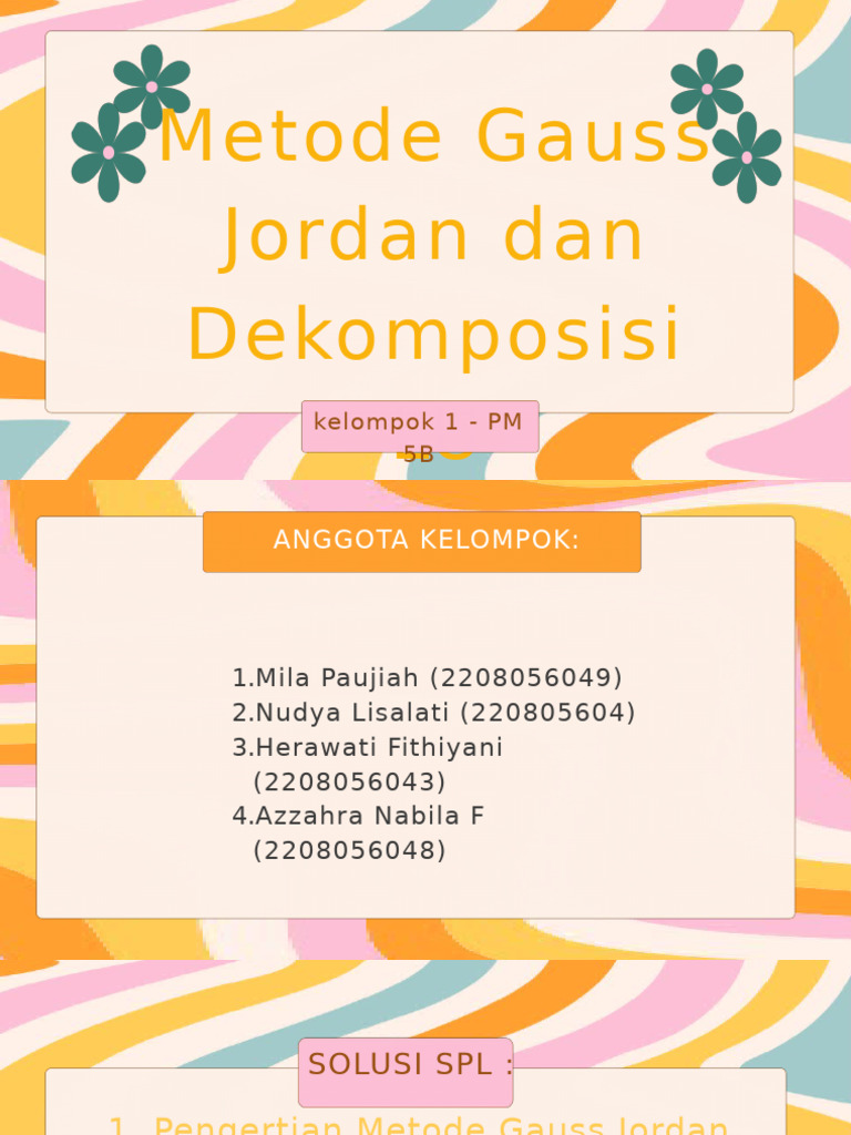 KELOMPOK 1_Metode Gauss Jordan dan Dekomposisi LU | PDF